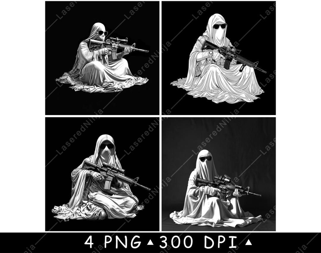 Sniper Ghost Rifle Grim Reaper Army Halloween Cheesecloth Laser File ...