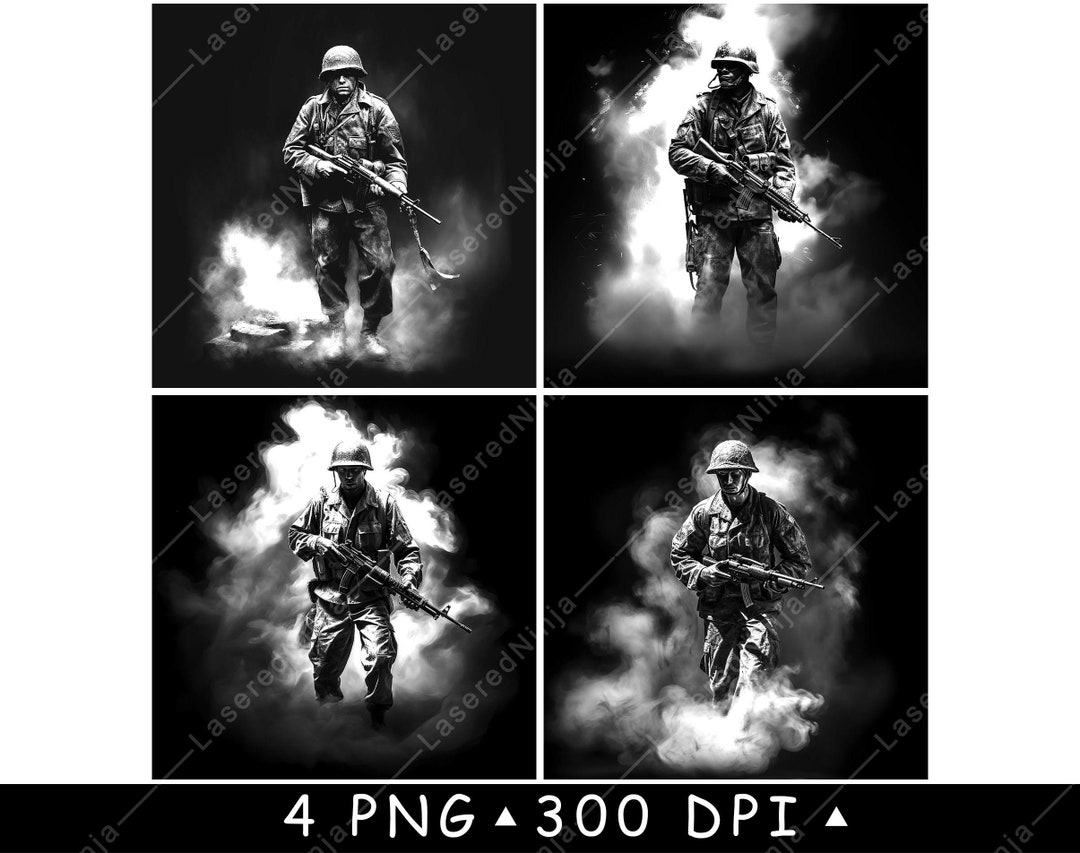 World War II Soldier Scene Military Battle Veteran US Gun Laser File ...