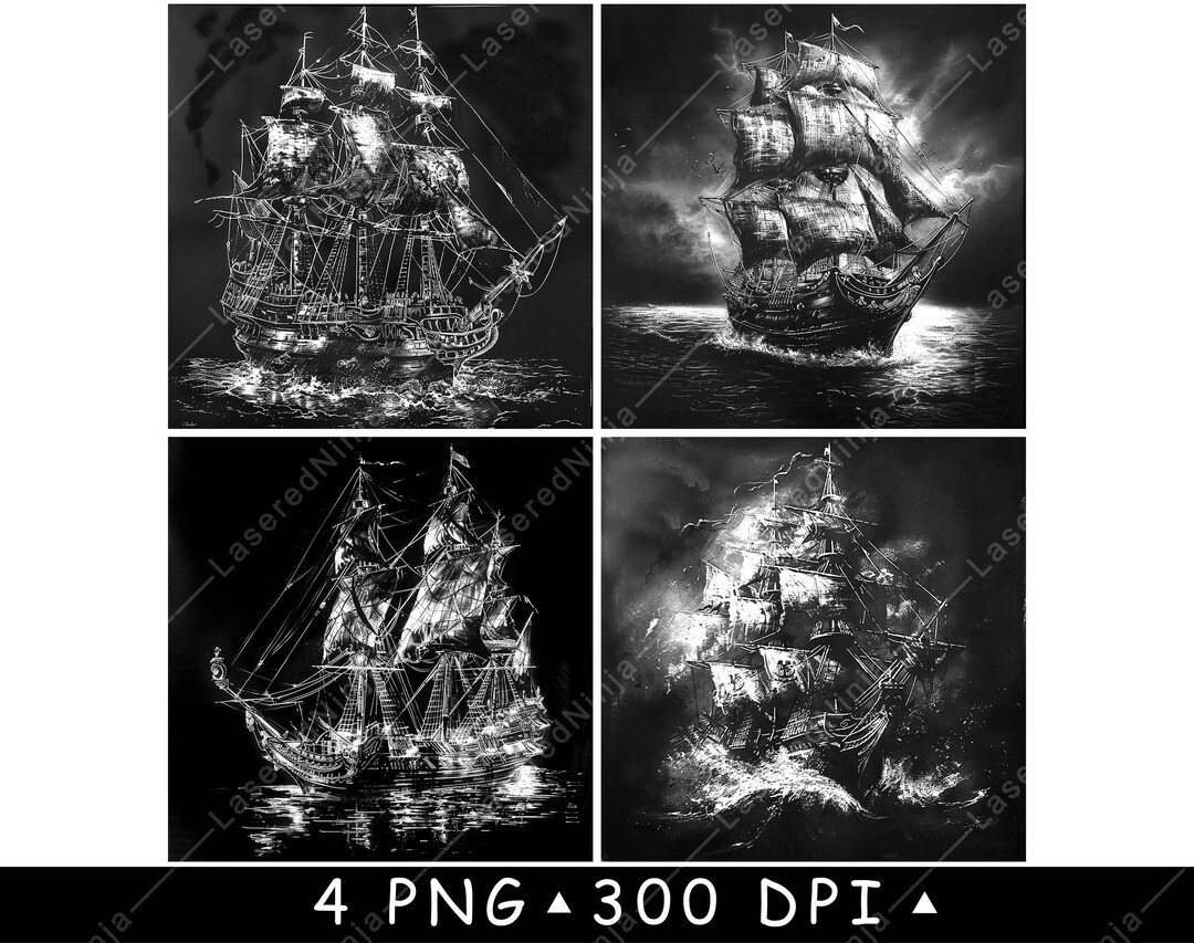 Pirate Ship Viking Sailing Galleon Vessel Ocean Maritime Laser File ...