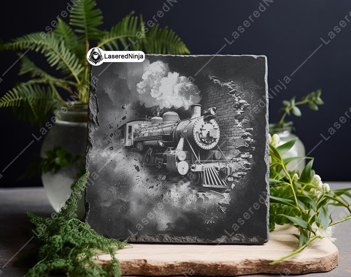 Steam Engine Train Locomotive Railway Tank Wagon Smoke Laser File ...