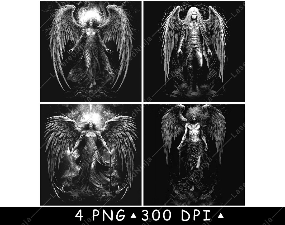 Fallen Angel Michael Archangel Wing Seraph Divine Warrior Laser File ...