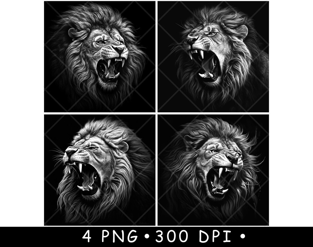 Lion Head Roaring Alpha Apex Predator King Jungle Laser PNG Slate ...