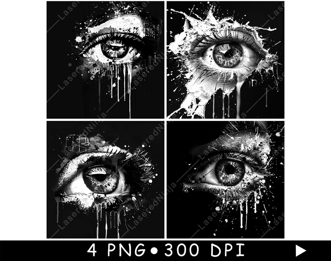 Human Eye Paint Splatter Tears Drip Effect Iris Splash Laser File ...