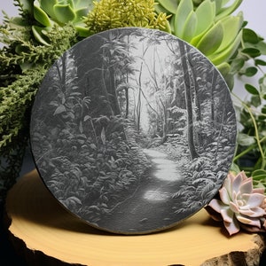 Forest Woodland Wilderness Timber Road Path Trail Scene Laser PNG Slate ...
