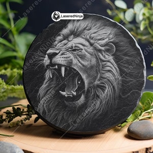 Lion Head Roaring Alpha Apex Predator King Jungle Laser PNG Slate ...