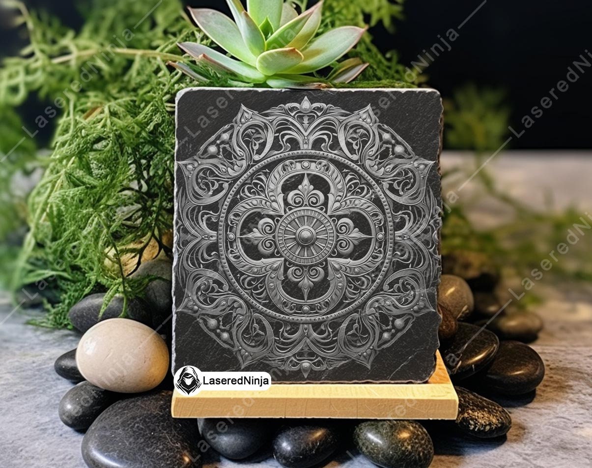 Ornate Floral Mandala Medallion Set Baroque Relief Pattern High ...