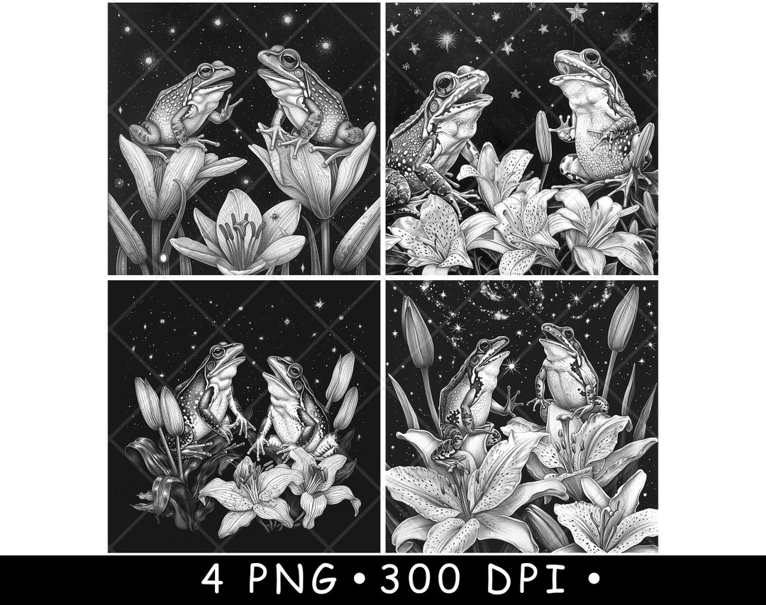 Two Tiny Frogs Singing Flower Top Amphibian Toad Lilies Laser File ...