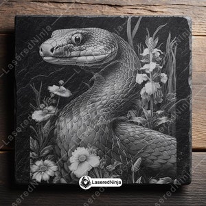 Snake Serpent Python Scene Wild Garden Reptile Art Coaster Laser File ...
