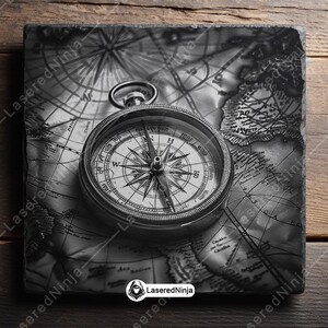 Vintage Compass World Map Navigation Cartography Nautical Laser File ...