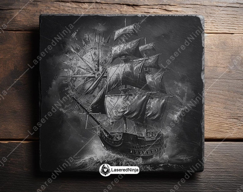 Pirate Ship Compass Galleon Viking Battleship Caribbean Laser File ...