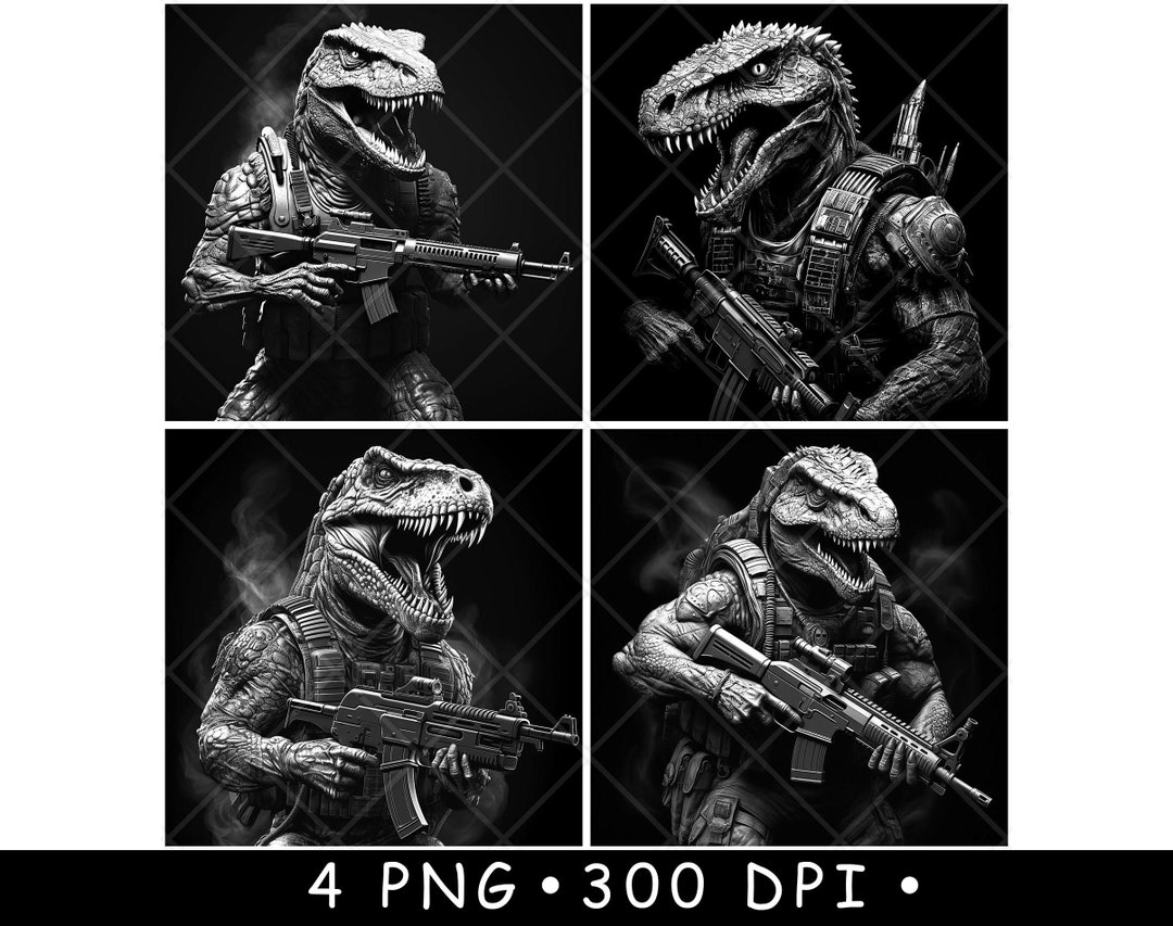 T-rex Soldier Fighter Gun Warrior Dino Sci-fi Army Action Laser File ...