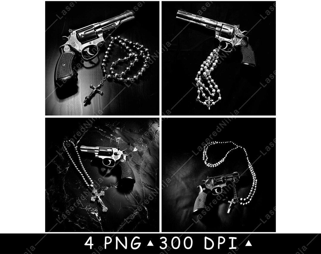 Vintage Revolver Gun Holy Rosary Handgun Crucifix Shot Laser File ...