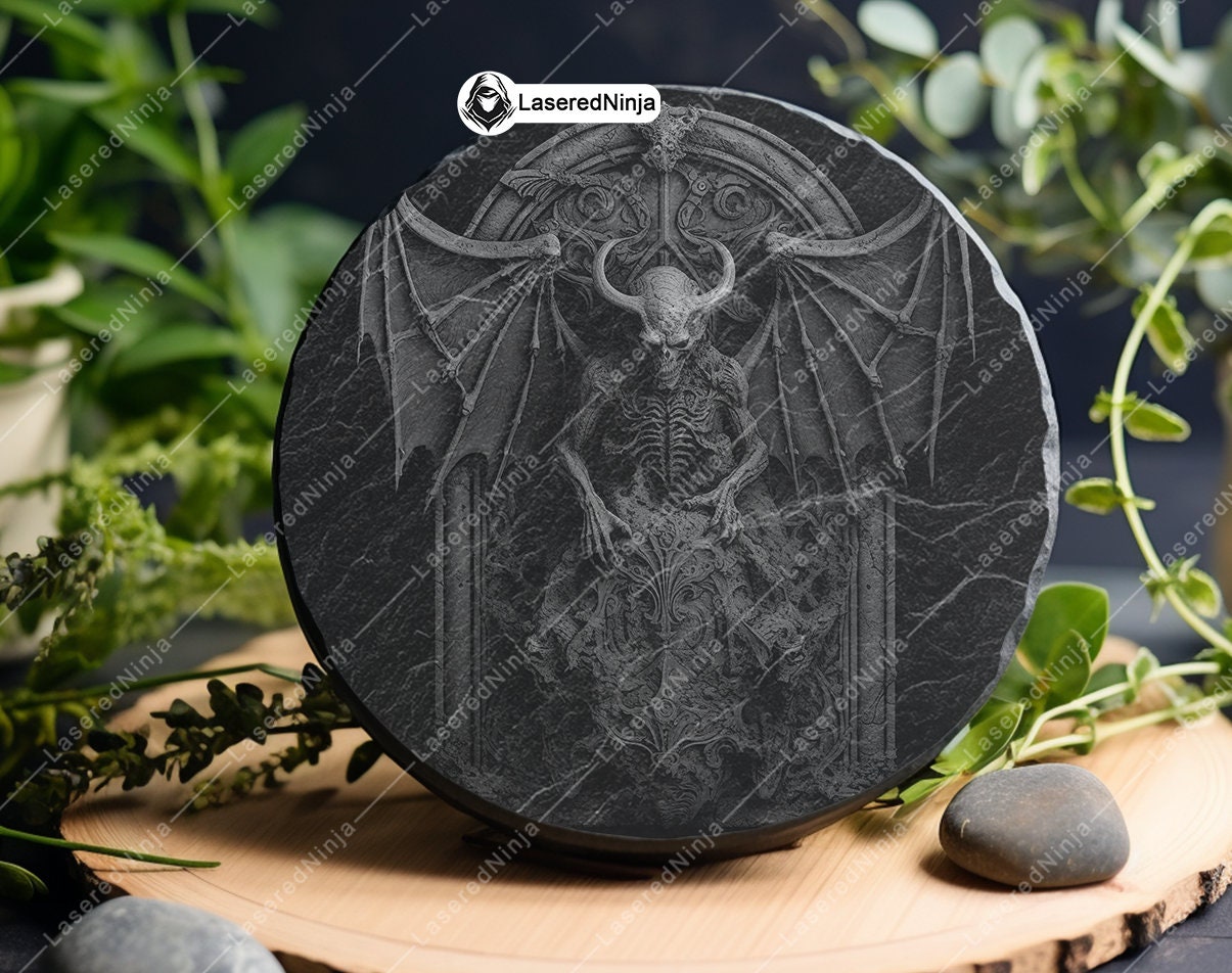 Gargoyle Statue Diablo Sculpture Demon Headstone Laser PNG Slate ...