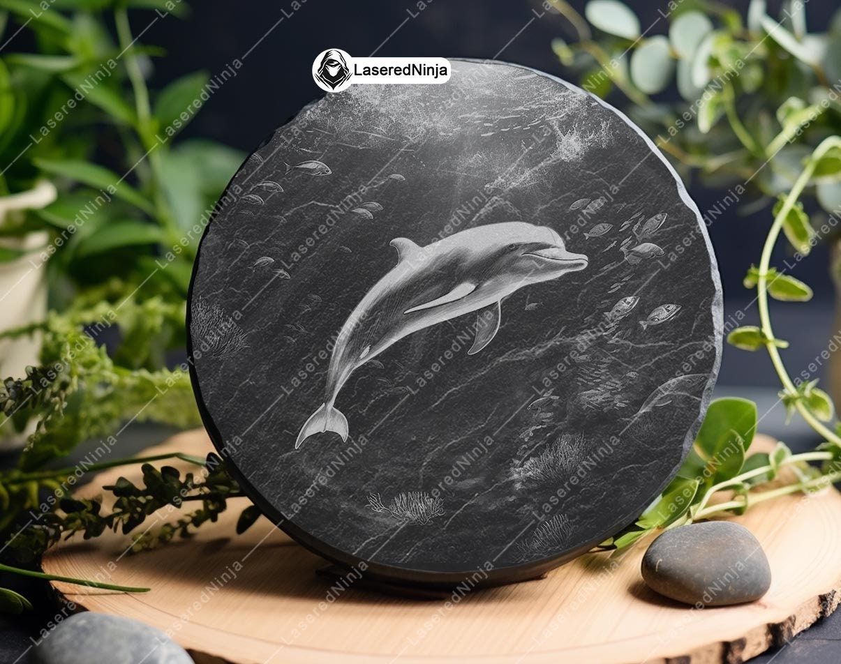 Bottlenose Dolphin Underwater Scene Ocean Sea Fish Coaster Laser File ...