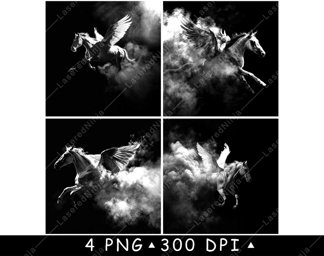 Flying Horse Pegasus Equine Winged Steed Myth Fairy Tales Laser File ...
