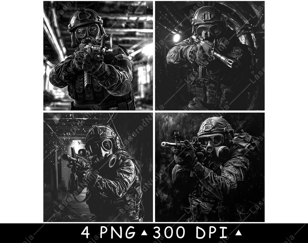 Swat Soldier Navy Seal Armed Military Tactical Gas Mask Laser File ...