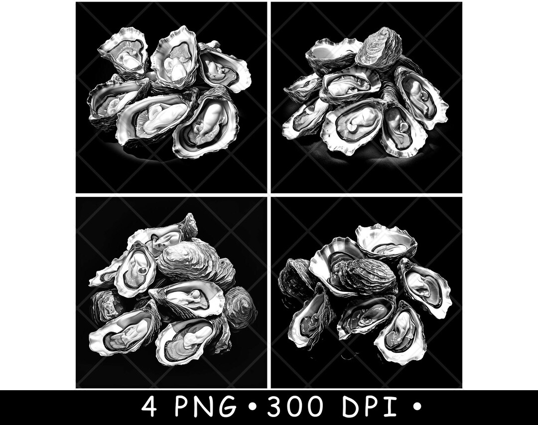 Oyster Shellfish Mollusk Clam Mussel Seafood Half Shell Laser File ...