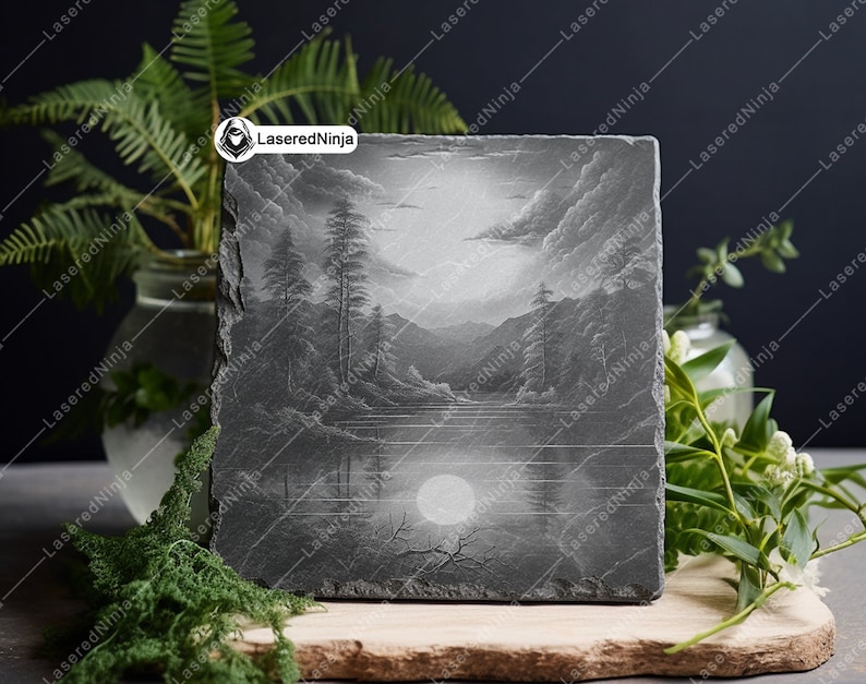 Lake Sunset Scene Swamp Sunrise River Water View Laser PNG Slate ...