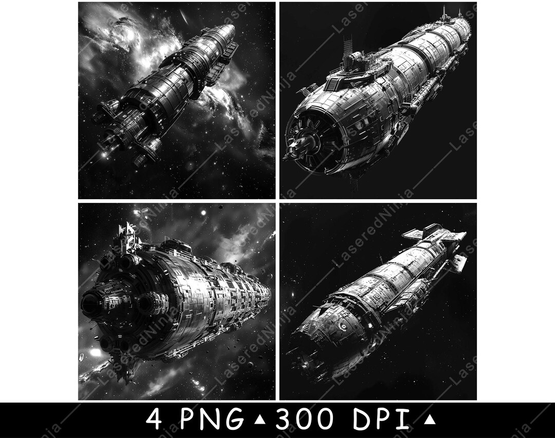Cylindrical Ship Spacecraft Round Tubular Rocket Shuttle Laser File ...