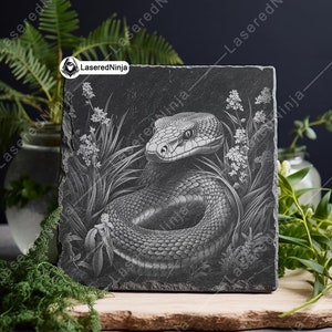 Snake Serpent Python Scene Wild Garden Reptile Art Coaster Laser File ...