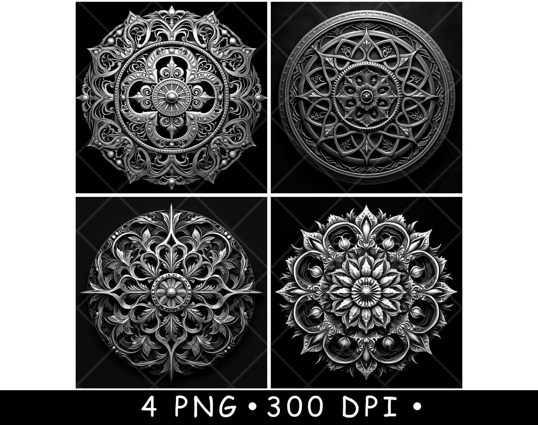 Gothic Mandala Floral Round Pattern Circle Rose Filigree Laser File ...