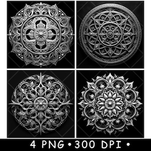 Gothic Mandala Floral Round Pattern Circle Rose Filigree Laser File ...