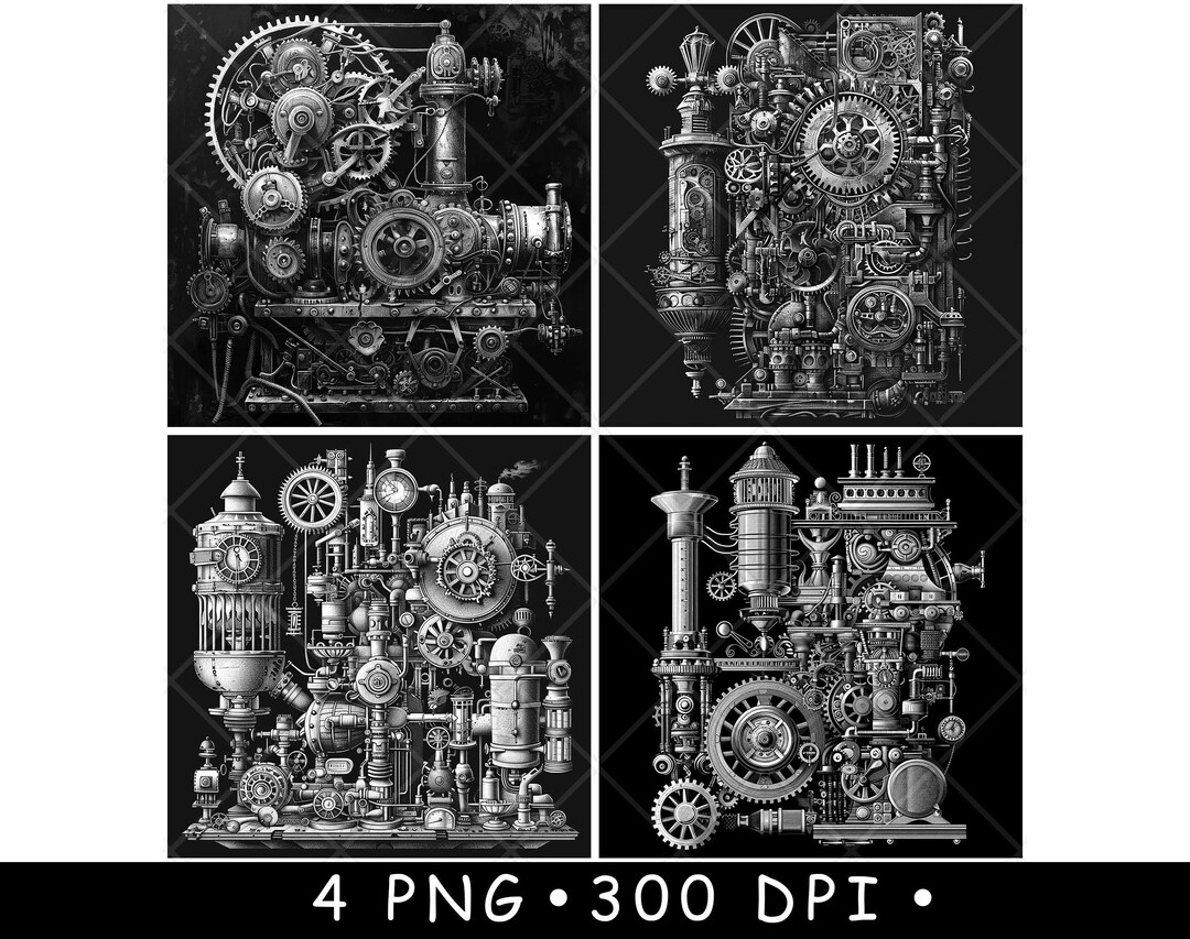 Steampunk Gears Machinery Engine Old Engrenage Mechanical Laser File ...