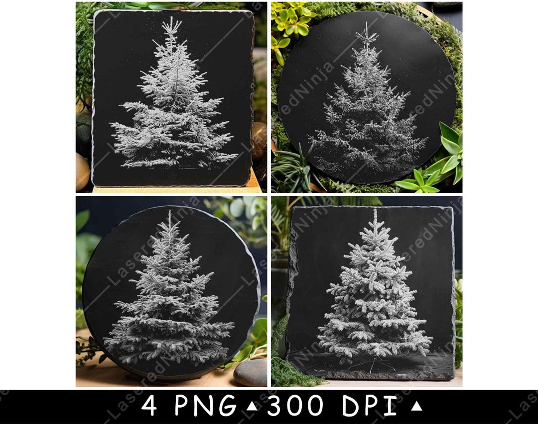 Christmas Tree Snow Covered Evergreen Conifer Pines Yule Laser File ...