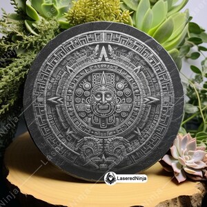 Mayan Calendar Aztec Ancient Symbol Astro Tzolkin Laser PNG Slate ...