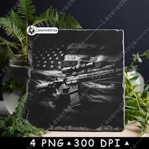 AR-15 Rifle American Flag Firearm Gun Military Weaponry Laser File ...