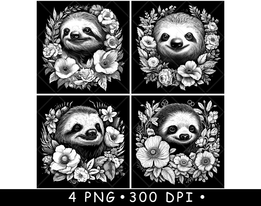 Sloth Head Floral Slow Furry Fluffy Forest Creature Laser File Coaster ...