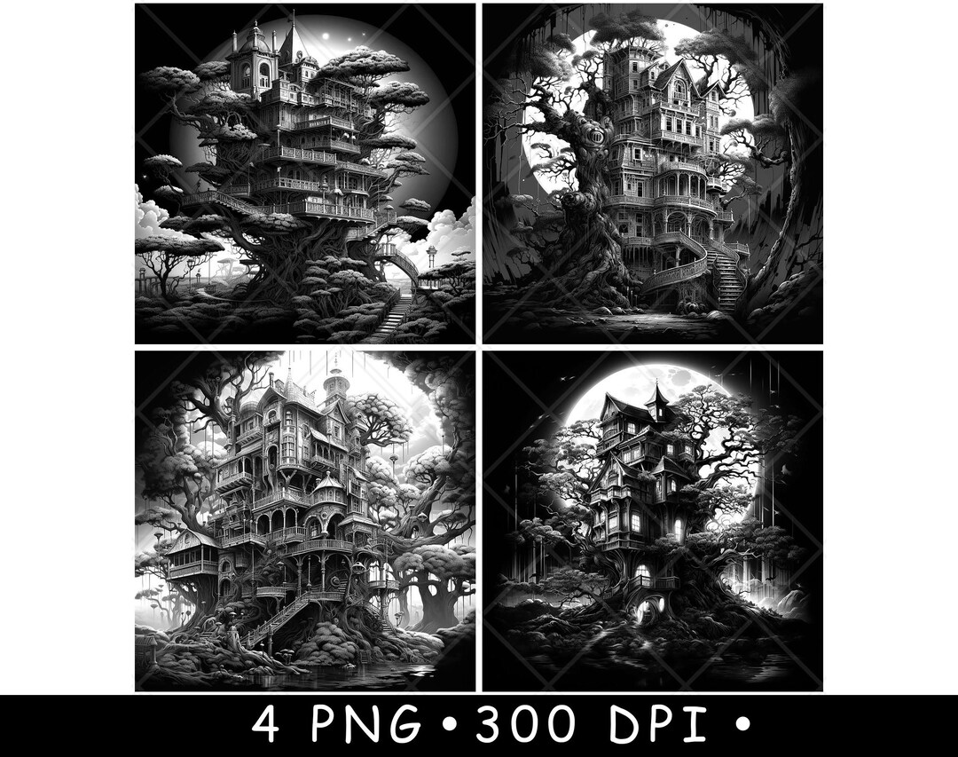 Treehouse Palace Castle Kingdom Enchanted Fantasy Homes Laser File ...