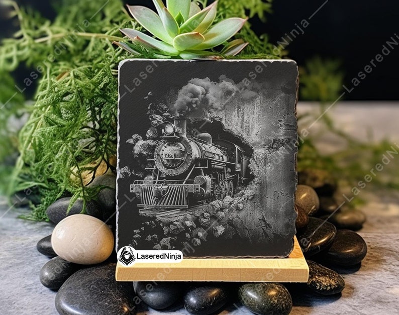 Steam Engine Train Locomotive Railway Tank Wagon Smoke Laser File ...