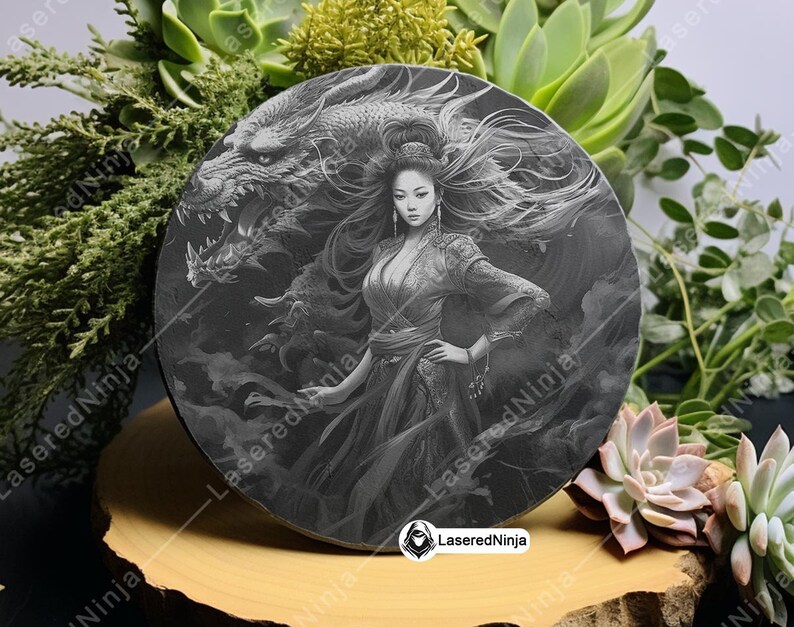 Chinese Dragon Woman Fire Serpent Myth Fantasy Warrior Laser File ...