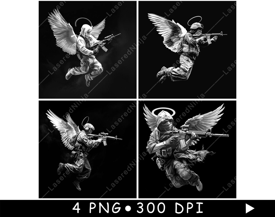 Angel Wings Halo Rifle Rebellious Militant Celestial Gun Laser File ...