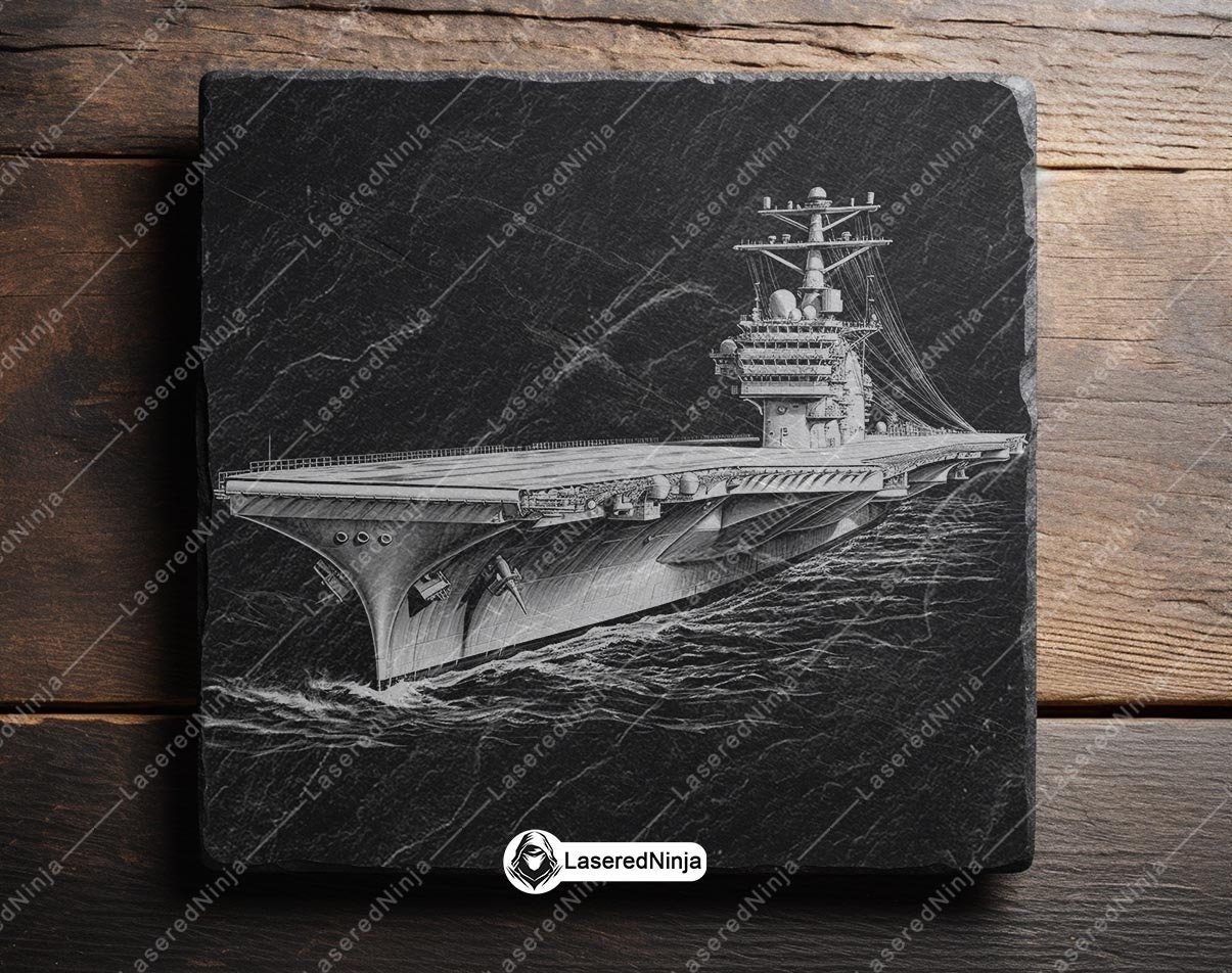 US Aircraft Carrier USS Warship Navy Battleship Coaster Laser File ...