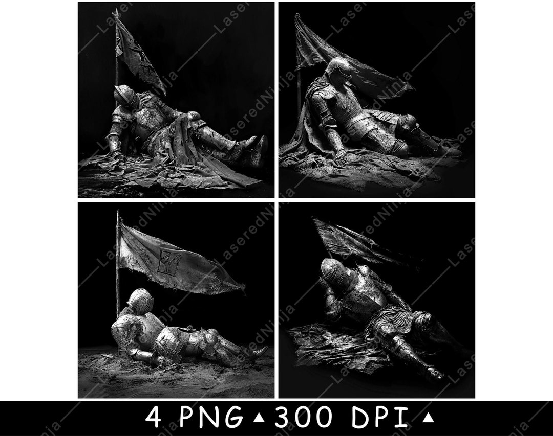 Fallen Medieval Knight Flag Armor Warrior Death Crusader Laser File ...