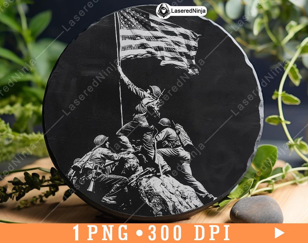 American Soldiers Iwo Jima Flag Raise Heroes Tribute Army Laser File ...