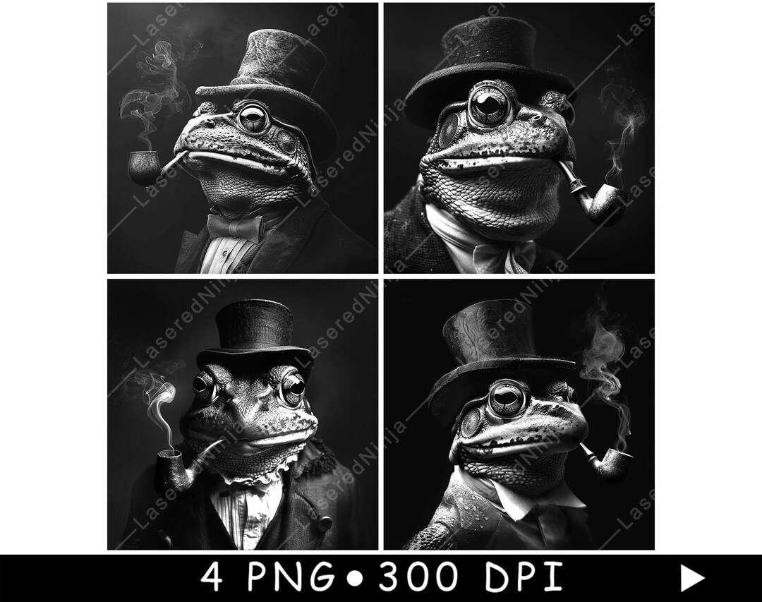 Smoking Cigar Dapper Frog Victorian Hat Stylish Amphibian Laser File ...