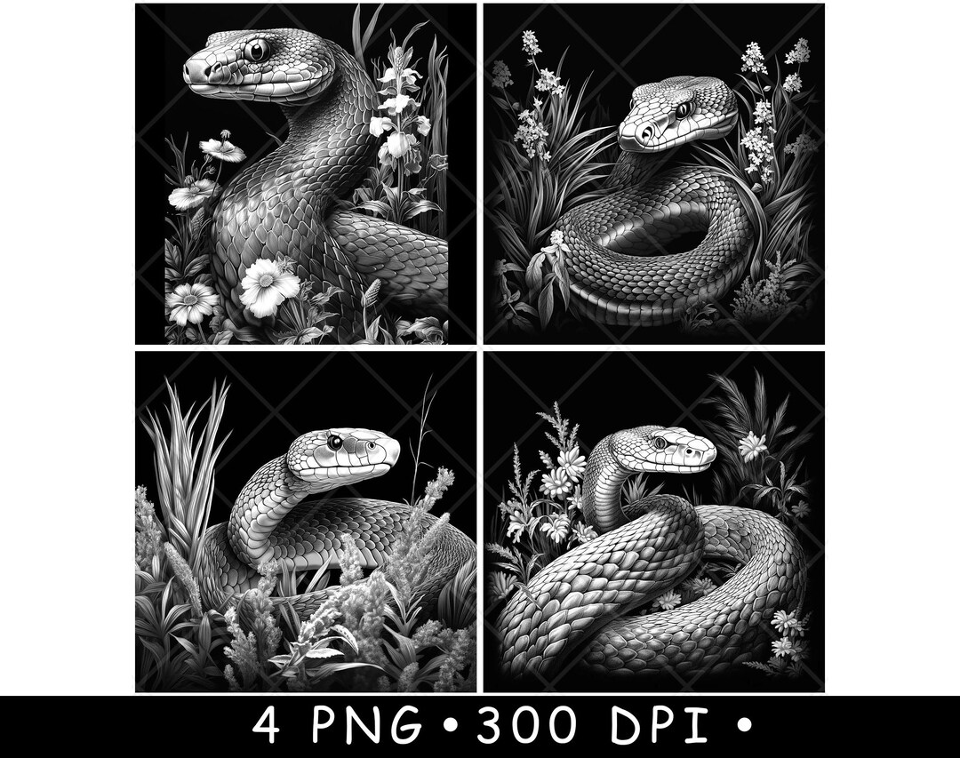 Snake Serpent Python Scene Wild Garden Reptile Art Coaster Laser File ...