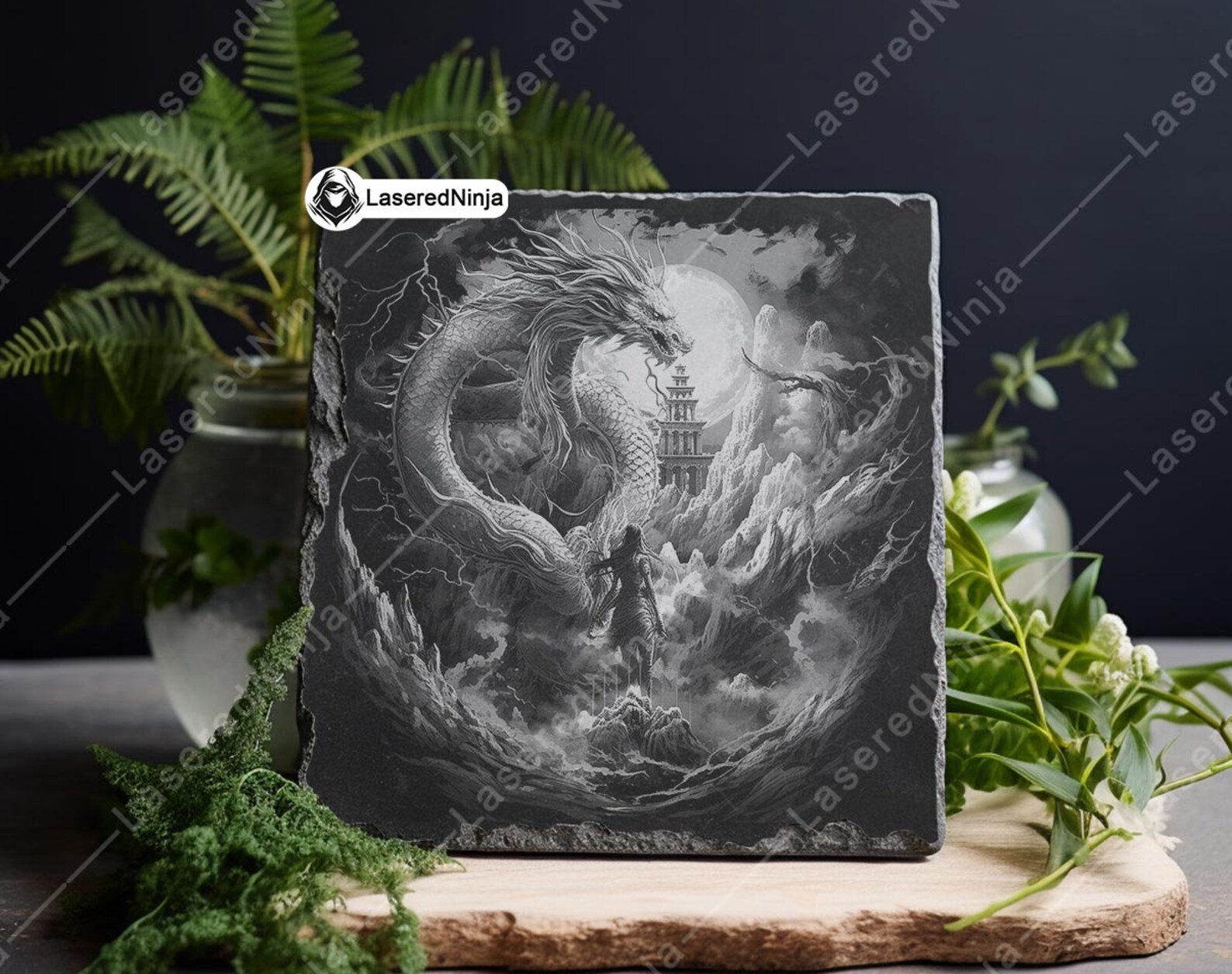 Chinese Dragon Woman Fire Serpent Myth Fantasy Warrior Laser File ...