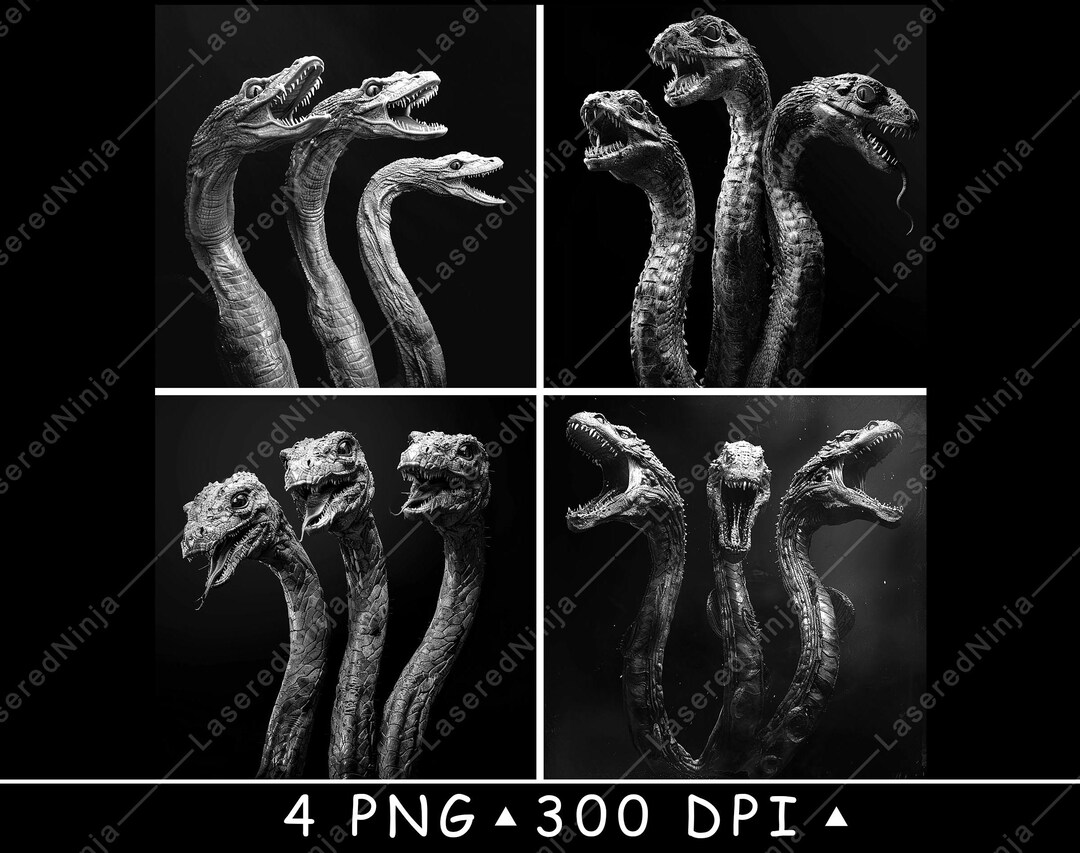 Three Headed Hydra Monster Snake Serpent Poison Venom Laser File ...