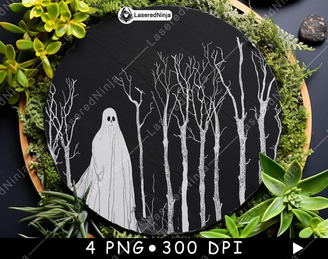 Haunted Forest Ghost Dead Trees Spooky Woods Halloween Laser File ...