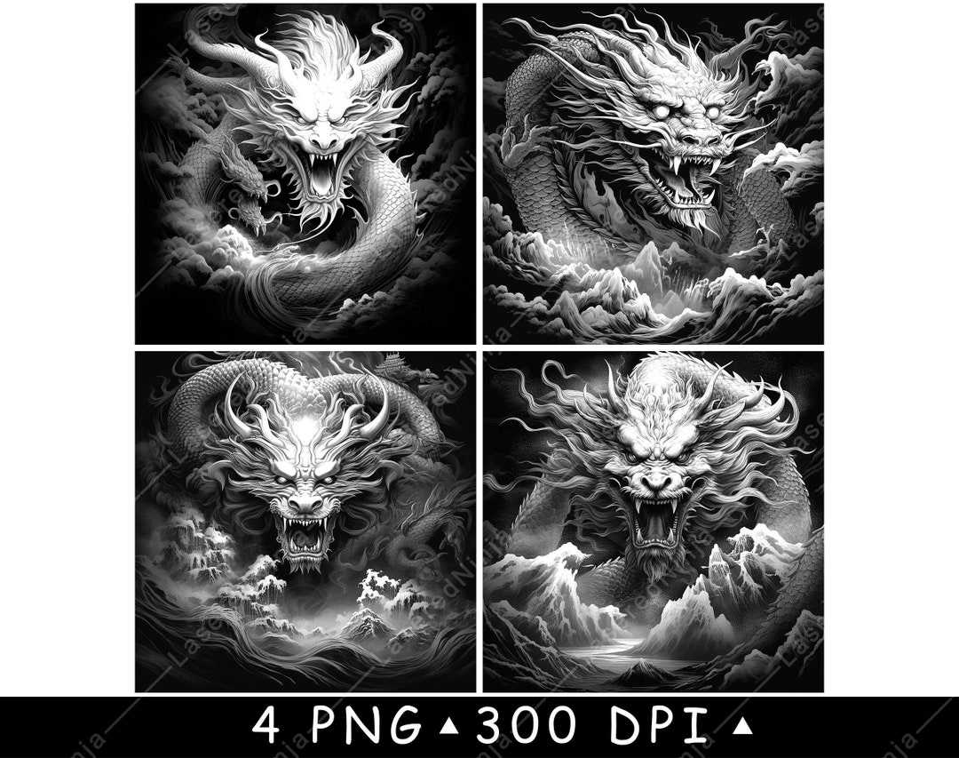 Chinese Dragon Sea Monster Myth Creature Serpent Draco Laser File ...
