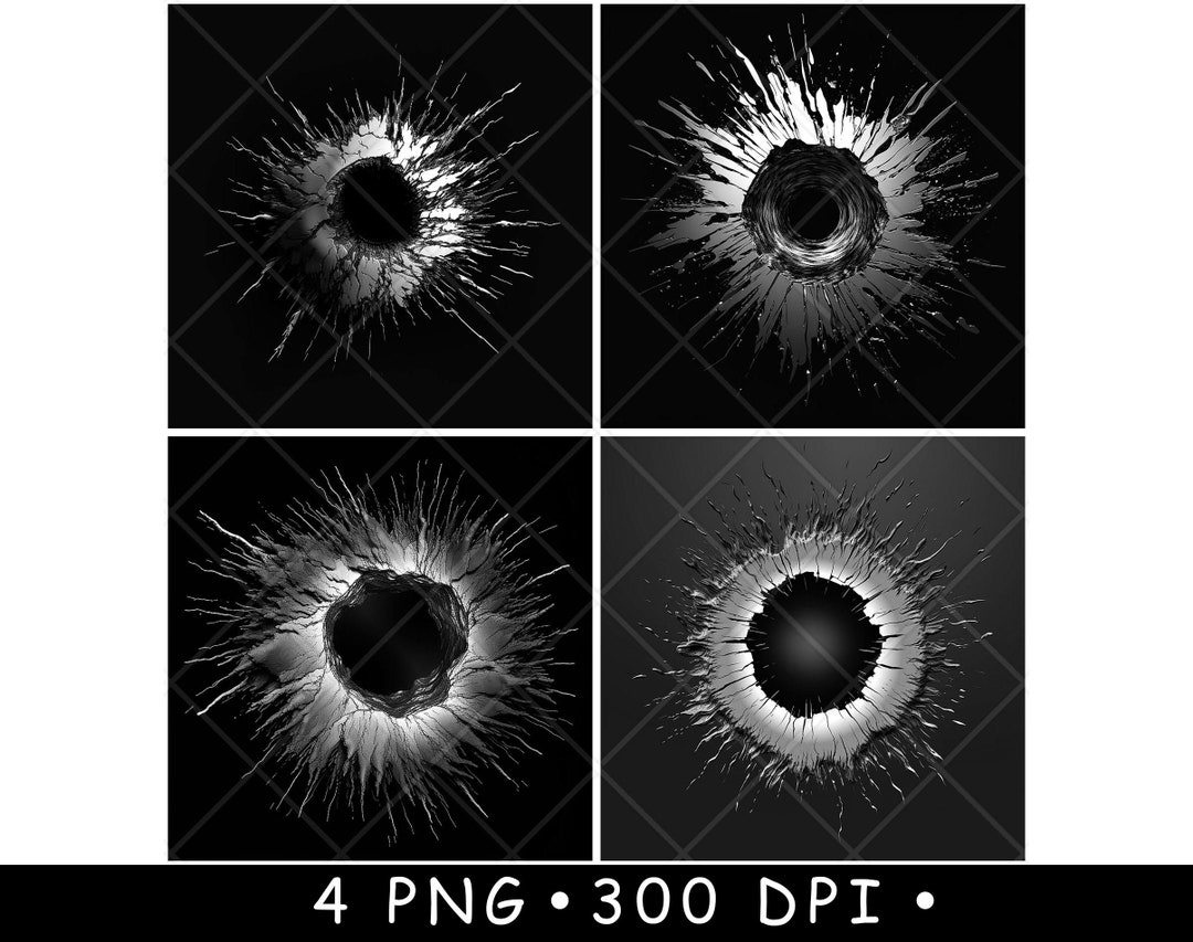 Bullet Hole Gunshot Ammo Impact Puncture Mark Explosion Laser File ...
