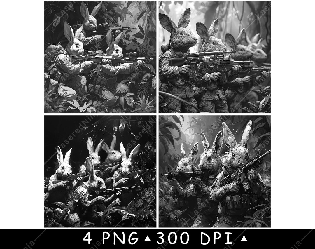 Rabbit Soldiers Bunny Officer Troopers Army Military Navy Laser File ...