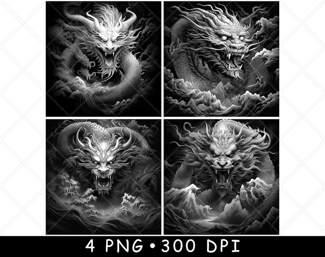 Chinese Dragon Sea Monster Myth Serpent Draco Water Coaster Laser File ...