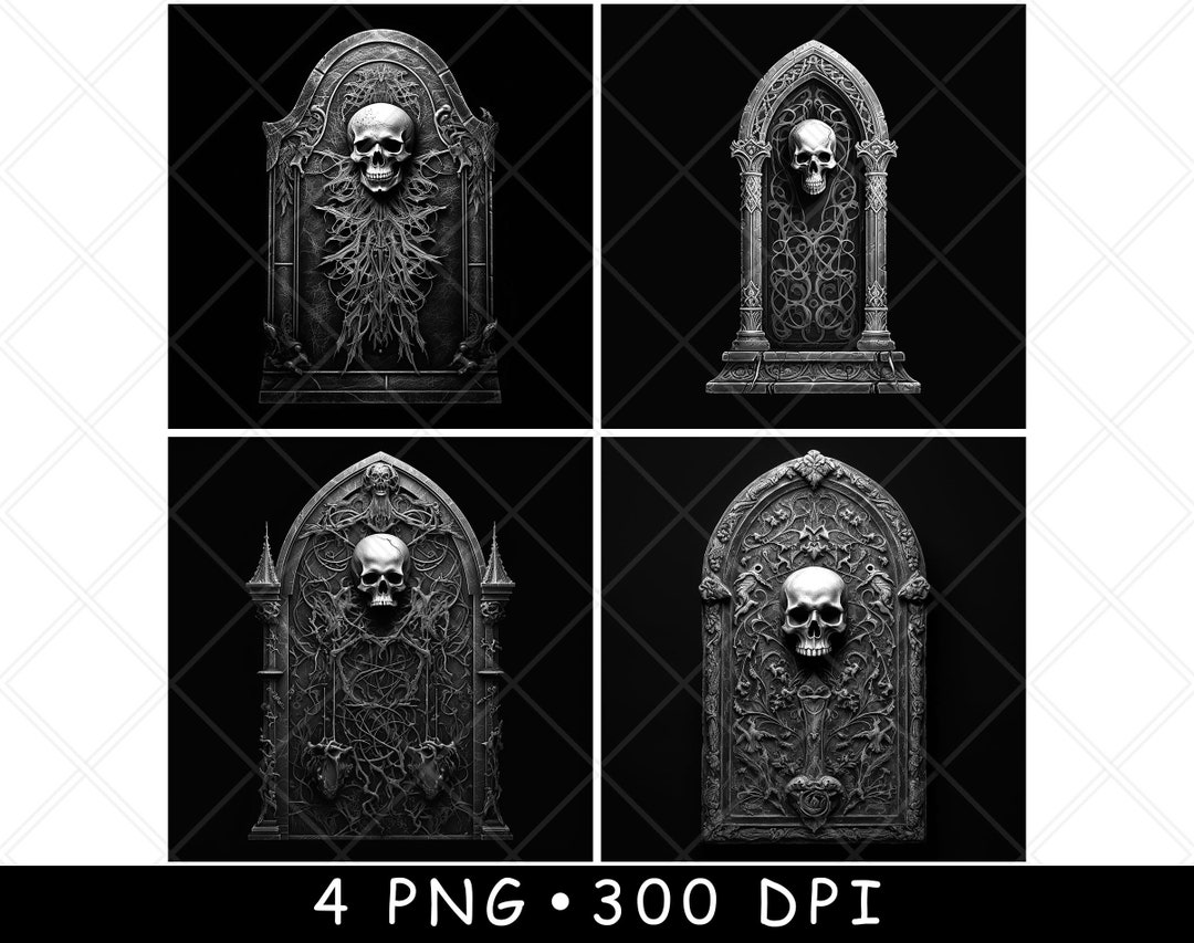 Gothic Headstone Tombstone Skull Graveyard Cemetery Coaster Laser File ...