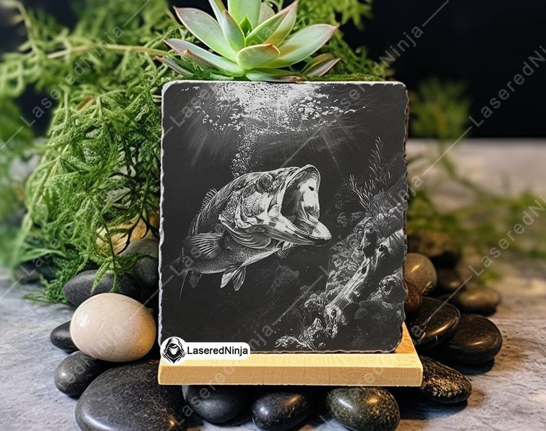 Largemouth Bass Underwater Scene Bundle – Fishing Laser Engraving ...