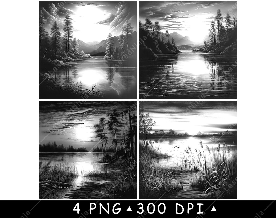 Lake Sunset Scene Swamp Sunrise River Water Reeds Grasses Laser File ...